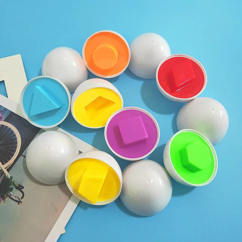 6 Pcs Matching Eggs Smart Egg Toys 3D Montessori Learning educational ...