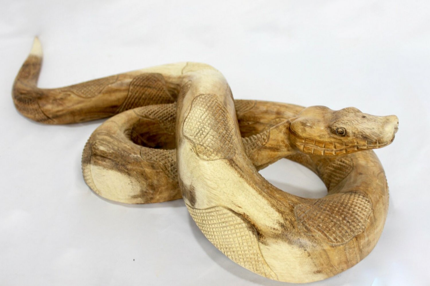 Python Boa Constrictor Snake Statue handmade wood carving sculpture ...