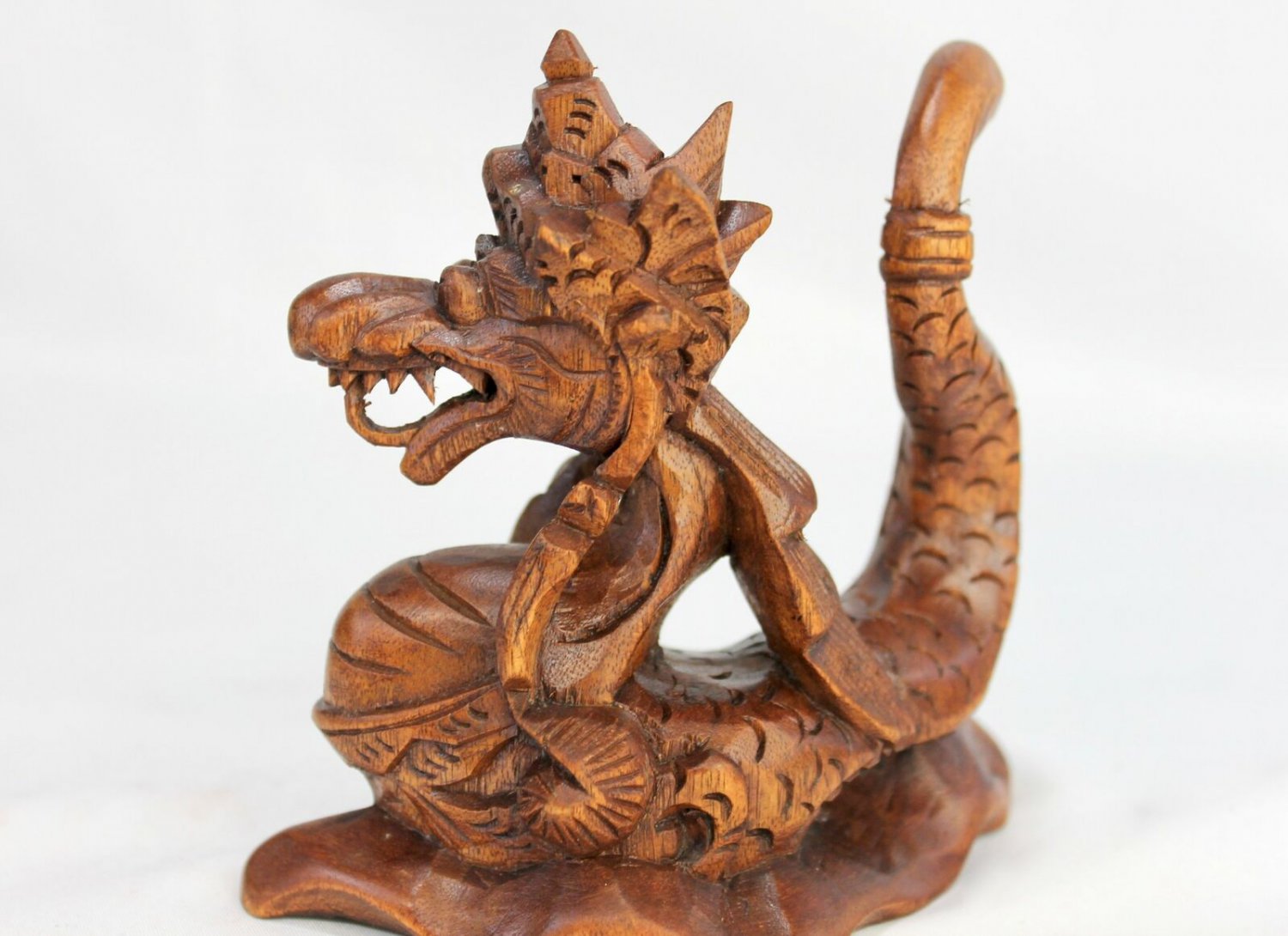 Dragon Basuki Cosmic Naga Statue Hand carved Wood Sculpture Balinese Art