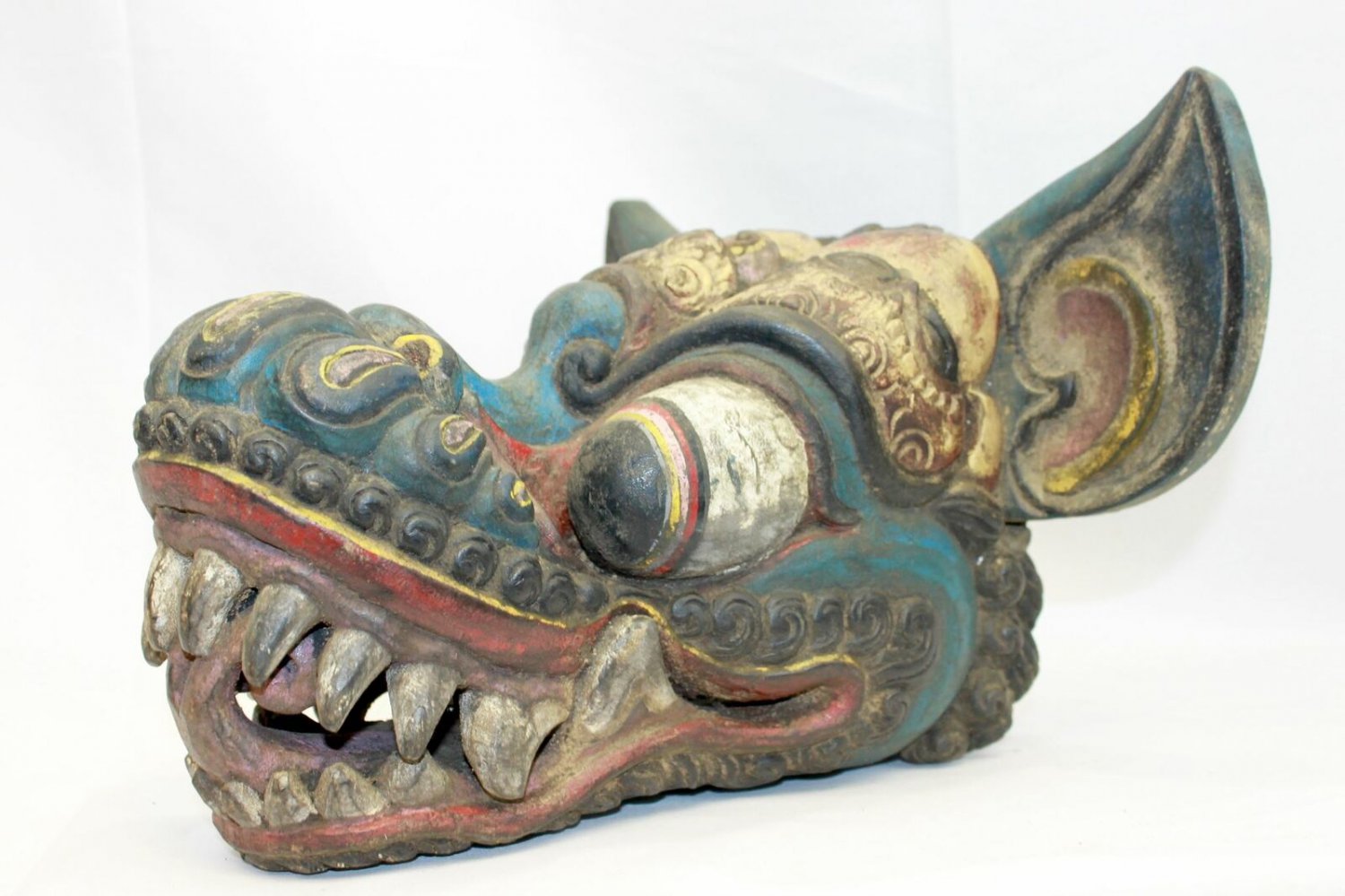 Vintage Balinese Mask Barong Macan Hand Carved wood Bali FOLK ART ...