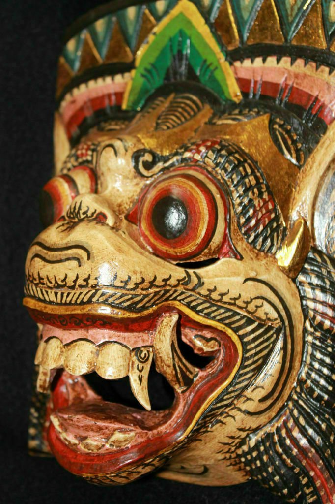 Balinese Demon Mask Hanuman Monkey Topeng Bali Wall Art hand carved ...