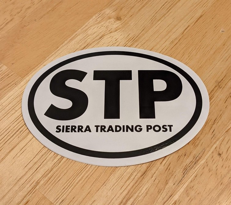 STP Sierra Trading Post Oval Decal Bumper Sticker 4x3"