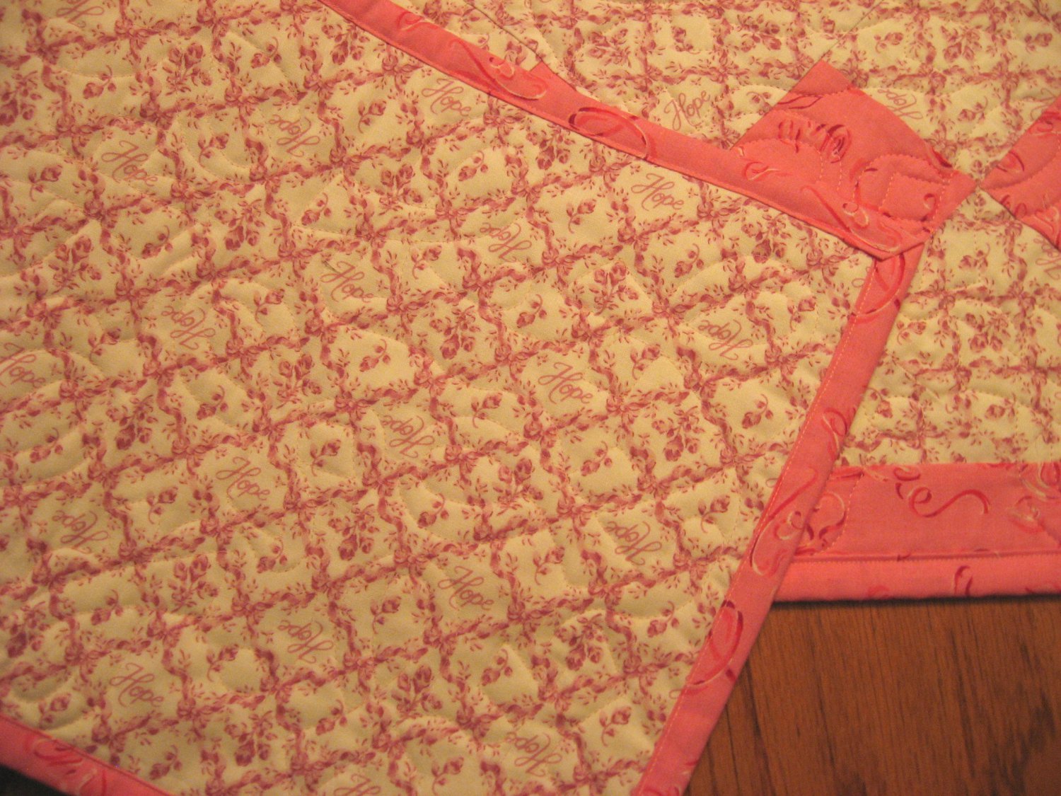 NEW Custom Quilted Table Runner Longaberger Horizon of Hope Breast ...
