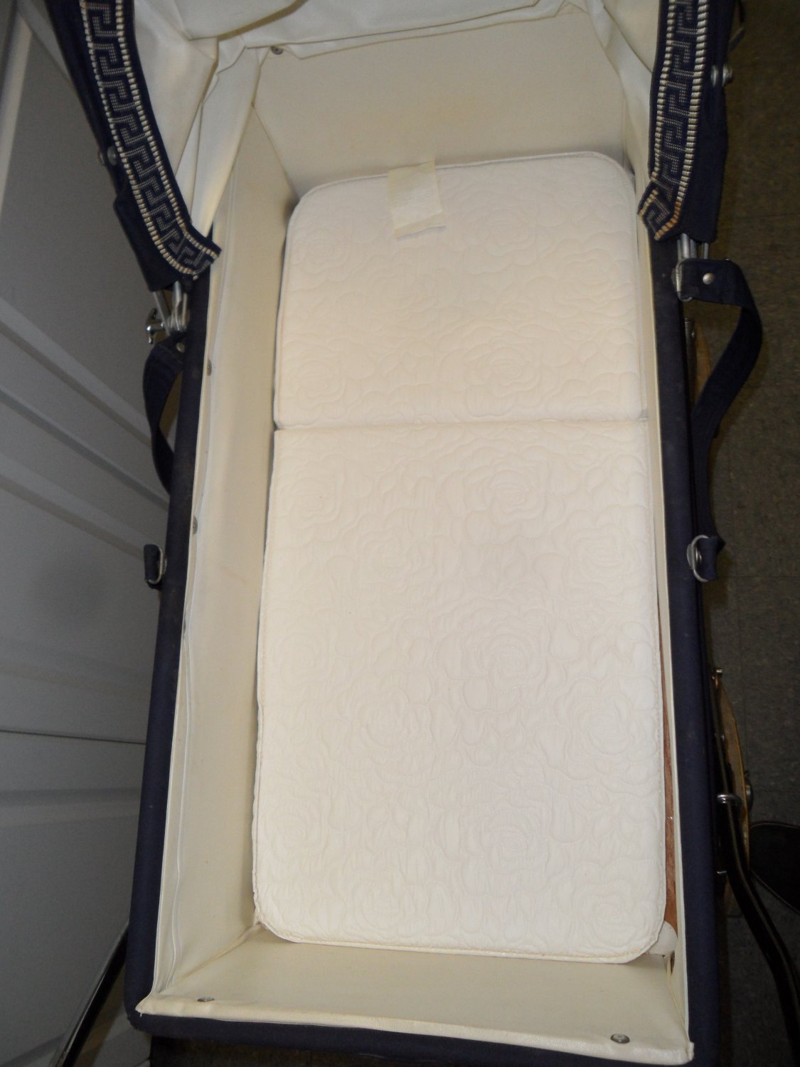 Vintage English Marmet Pram Navy Blue Baby Stroller Carriage