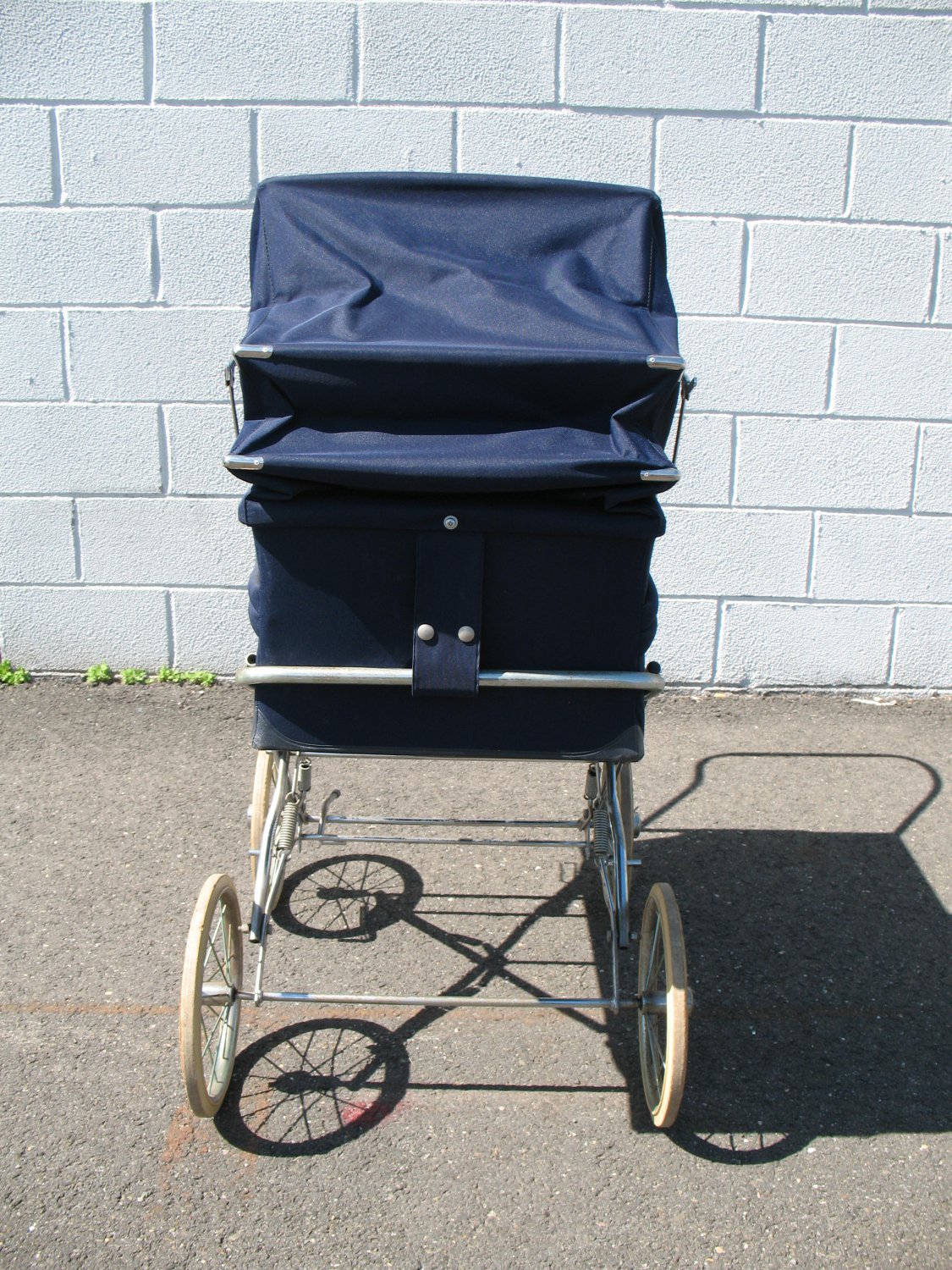 Vintage English Marmet Pram Navy Blue Baby Stroller Carriage