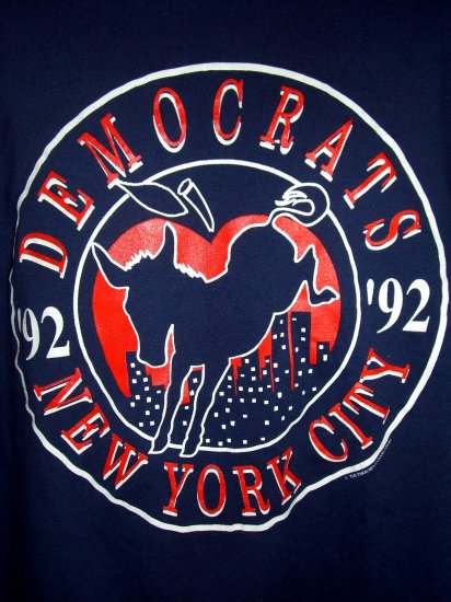 RARE VINTAGE 1992 DEMOCRATIC CONVENTION Large T-SHIRT New York City NYC ...