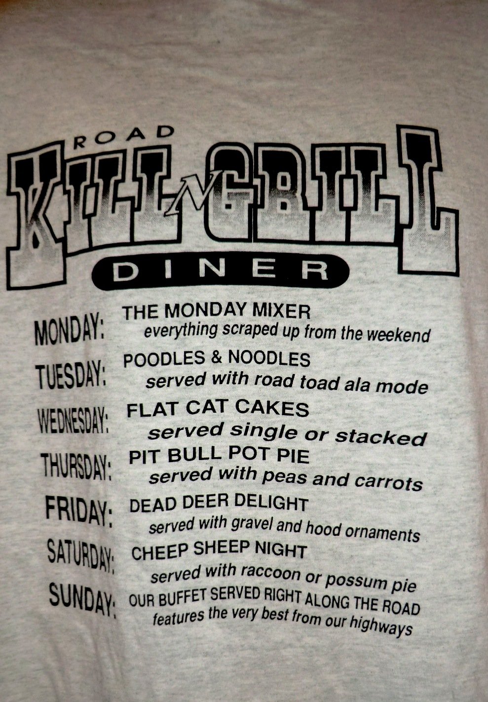 Road Kill Grill Diner T-Shirt Size XL