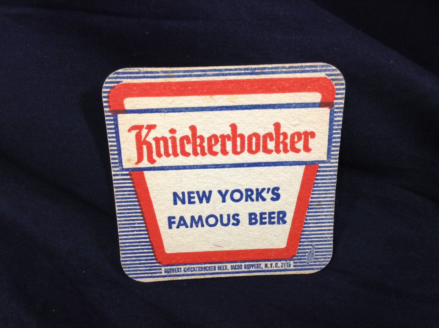 1950's NY Giants Baseball Beer Coaster Knickerbocker New York