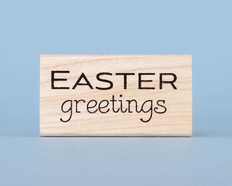 EASTER Greetings Rubber Stamp