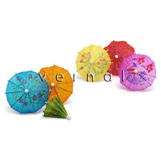 Mini Cocktail Parasol Umbrella - Assorted Color (Set of 10)