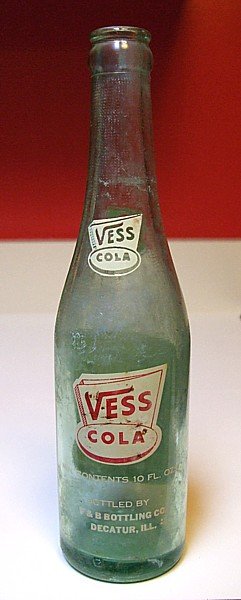 OLD DECATUR IL ILL VESS COLA F & B BOTTLING COMPANY ACL LABEL BOTTLE ...