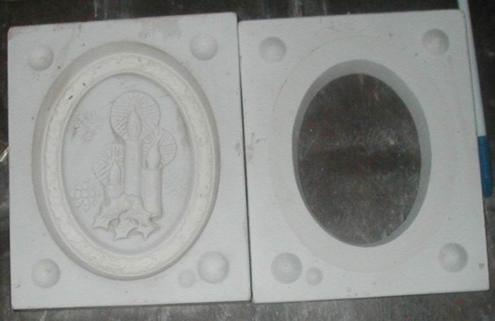 CERAMIC MOLD OVAL CHRISTMAS CANDLE WALL PLAQUE GARE MOLD