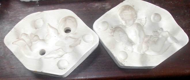 CERAMIC MOLD WALL CHERUB DMN227 1965 LEFT DUNCAN MOLDS