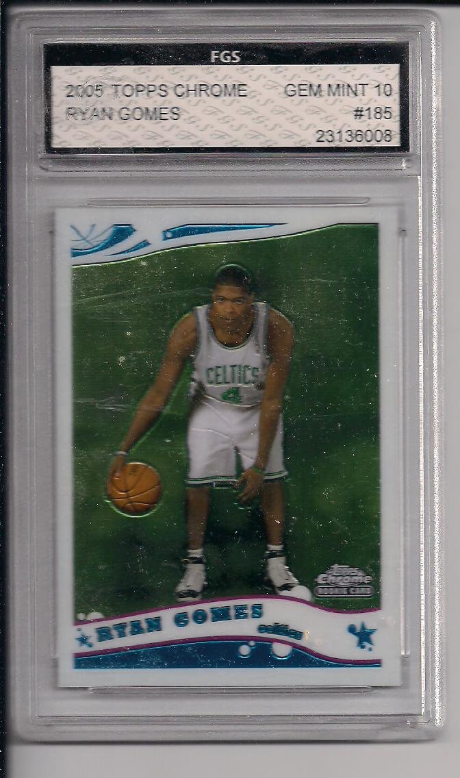 RYAN GOMES CELTICS 2005 TOPPS CHROME ROOKIE CARD GRADED FGS 10!