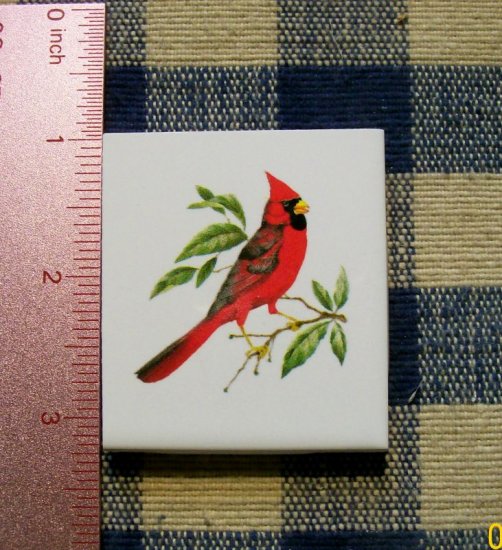 Mosaic Tiles *~CARDINAL SQUARE*~1 HM Kiln Fired Focal