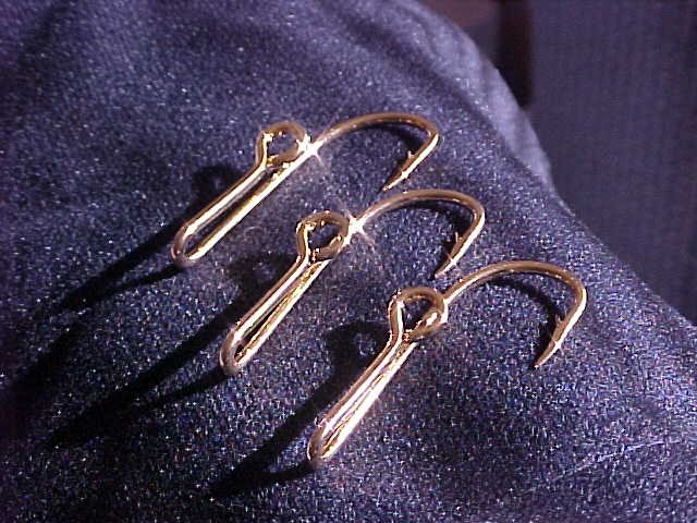 3-Fish Hook Hat Pins Goldtone##FREE SHP#L@@K!!!