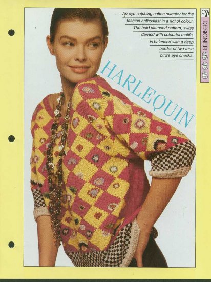 Knitting pattern for ladies eye catching Harlequin pattern sweater riot ...