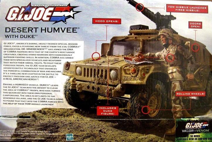 G.I. Joe Desert Humvee/Duke| DTC Night Ops Vehicle | 2005 Valor Venom ...