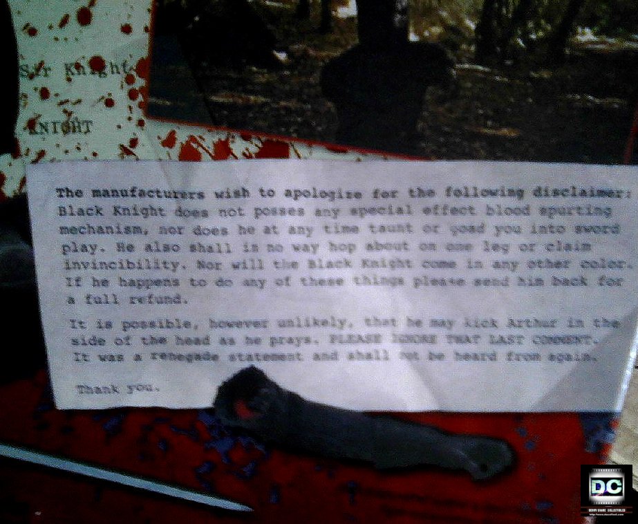 Monty+Python Holy Grail 2002 Sideshow 12" Black+Knight (John Cleese) 1/ ...