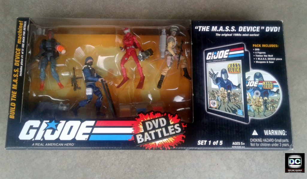 GI+Joe 25th Mass Device 2008 DVD Battles 4-Pack Set Snake Eyes Stalker ...