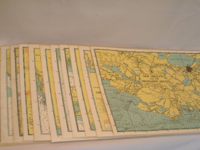 Coast Geodetic Survey USDC 12 Marine Nautical Map US Waterways laminated