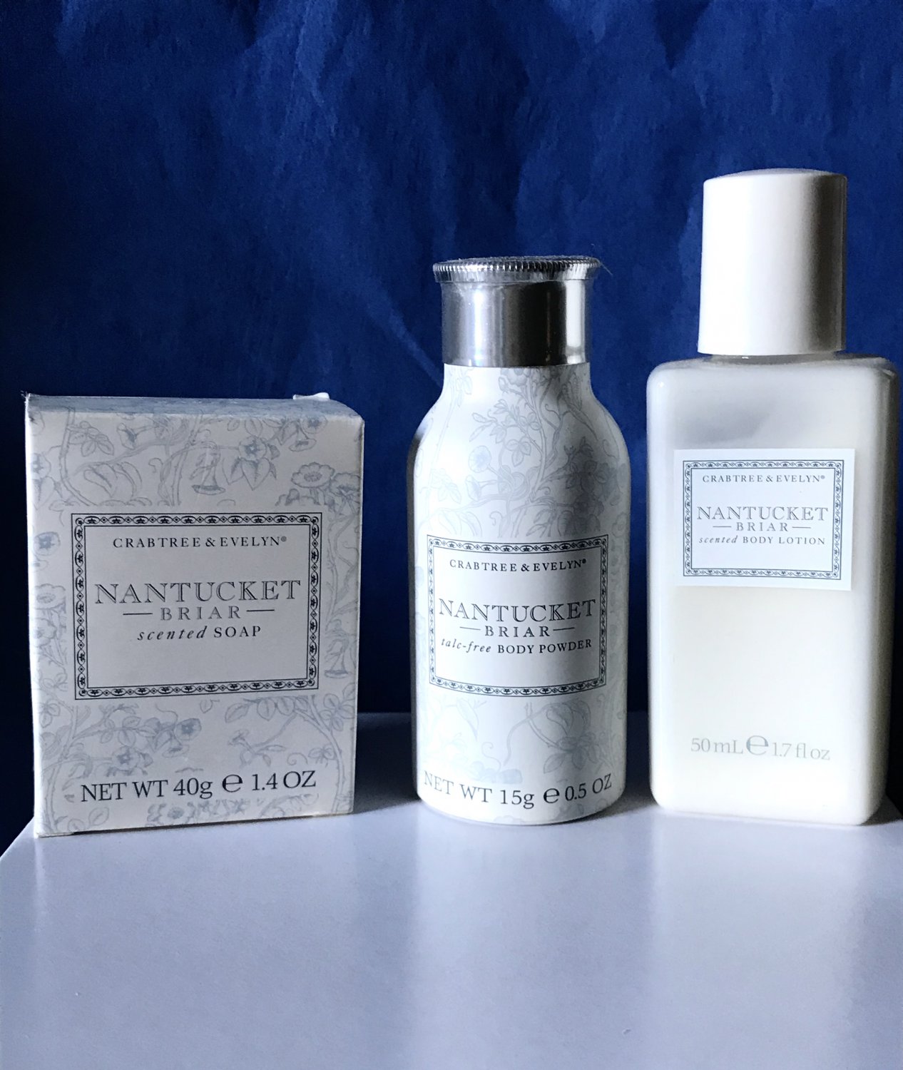 Crabtree Evelyn Nantucket Briar TRAVEL Size set Soap Lotion RARE talc ...