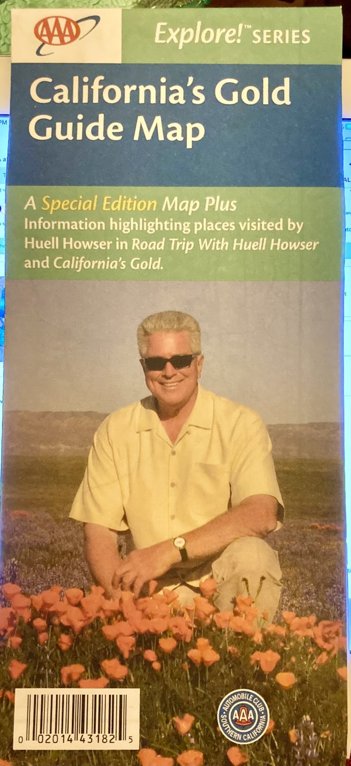 Huell Howser California's Gold Guide Map TV host AAA road map Collectible