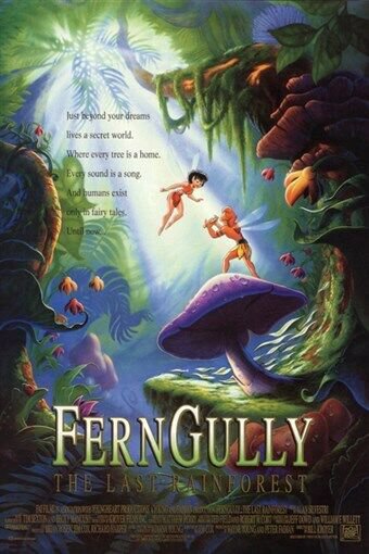 FERN GULLY cartoon rainforest MOVIE poster COLORFUL CREATURES 20x30 fantasy