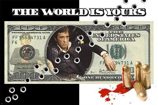 SCARFACE design poster AL PACINO bullets holes blood MONEY collectors 20x30