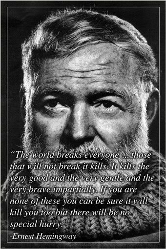 ERNEST HEMINGWAY renowned author PHOTO QUOTE POSTER motivational 20x30 NEW