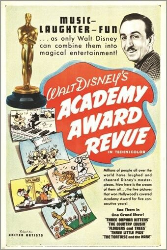 walt disney's ACADEMY AWARD REVUE movie poster 1937 CARTOONS FUN 20x30 new