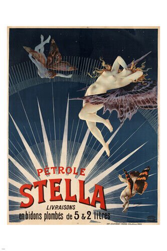 Pétrole Stella FRENCH VINTAGE ADVERTISING Poster 1897 20x30 Unique Art