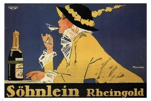 sohnlein RHEINGOLD vintage poster FRITZ carl GEORG rumpf GERMANY 1914 20x30