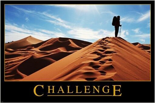 CHALLENGE inspirational and motivational photo poster BLUE SKY SAND 20x30