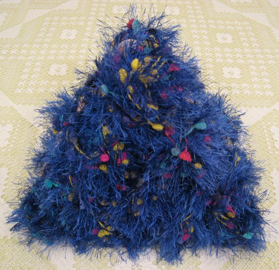 $60 Lot--10 Skeins Lion Brand Fancy Fur "Brilliant Blue" Yarn + Free Gift!