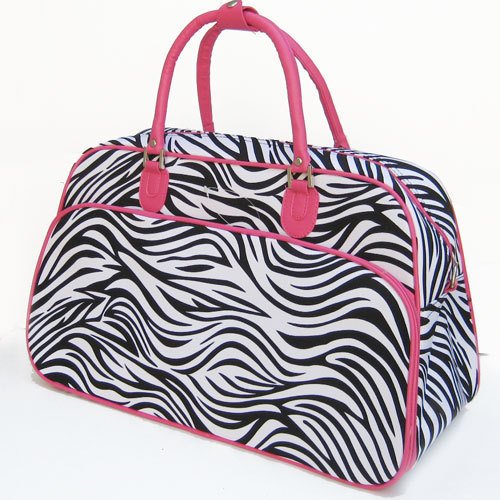 ZEBRA GYM DUFFLE BAG LUGGAGE CARRY ON OVERNIGHT PINK