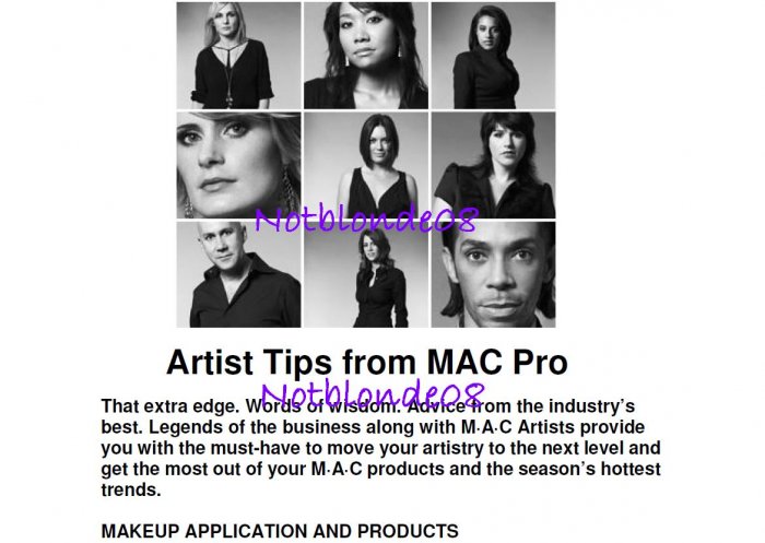 MAC Pro Cosmetics Training & Knowledge Manual , Face Charts , Videos ...