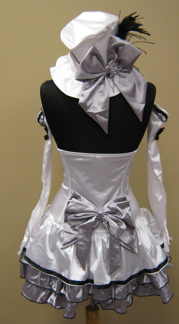 Medium-Cigarette Girl Burlesque Costume Dress, Hat, Gloves, Bowtie-M