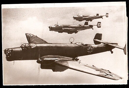 ca 1940 AP PHOTOS 3 GERMAN BOMBERS + OPEN AIR NOSE GUNNER