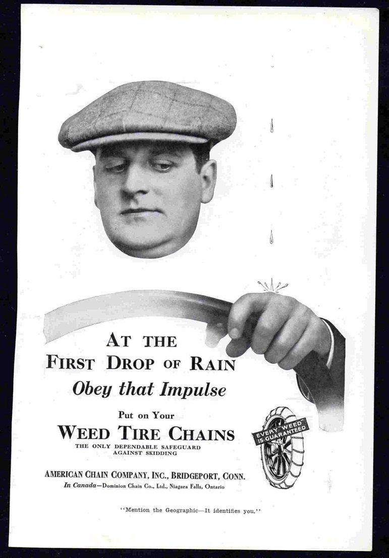 1918 Ads Weed Tire Chain At The 1st Drop Of Rain Fenestra Steel Windows ...