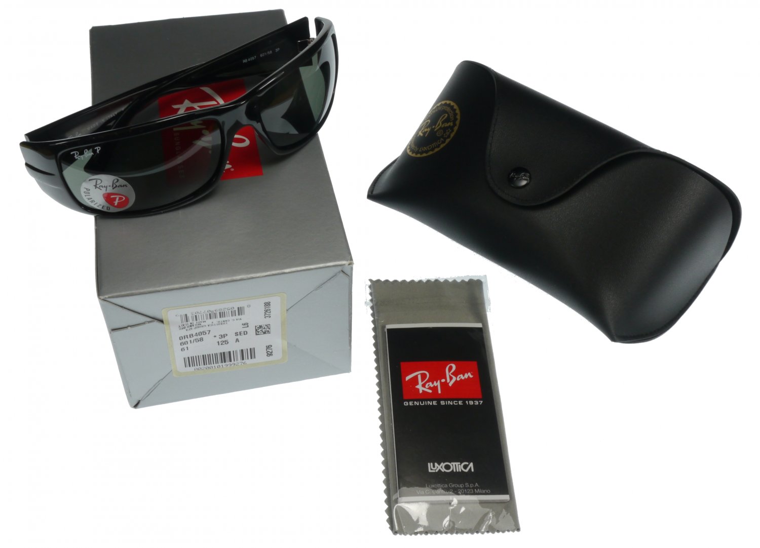 RayBan Sidestreet Model 4057 Black Sunglasses Polarized Safety Glass ...