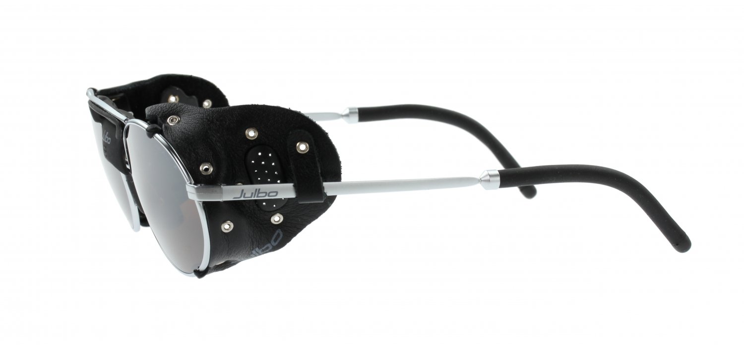 Julbo Micropore GT Sunglasses Silver Frame, Black Leather Shields, Alti ...