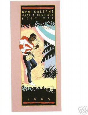 NEW ORLEANS JAZZ FESTIVAL POSTER POSTCARD 1985 NEW