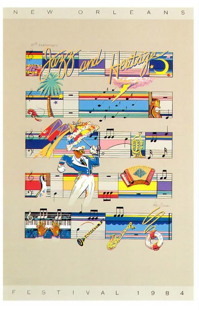 1984 New Orleans Jazz Fest Festival Poster Postcard