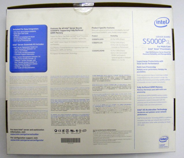 NEW Intel S5000PSL Server Board S5000PSLSATAR LGA771