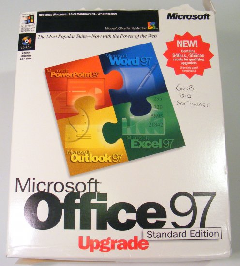 Microsoft Office 97 Standard Upgrade CD-ROM with Box
