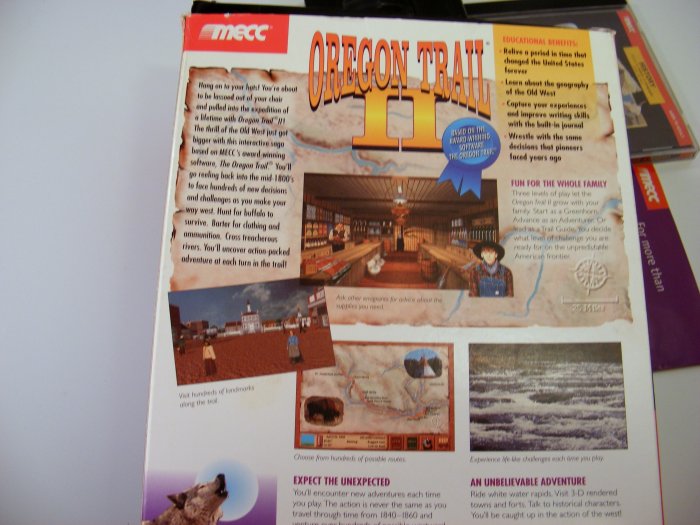 Oregon Trail II PC MAC GAME Box with West To Oregon VHS Tape by MECC