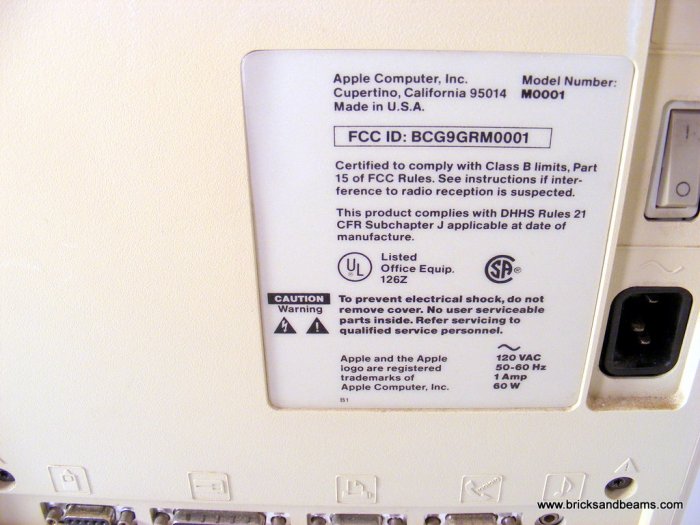 Vintage Apple Fat Mac Computer System M0001 Original Macintosh