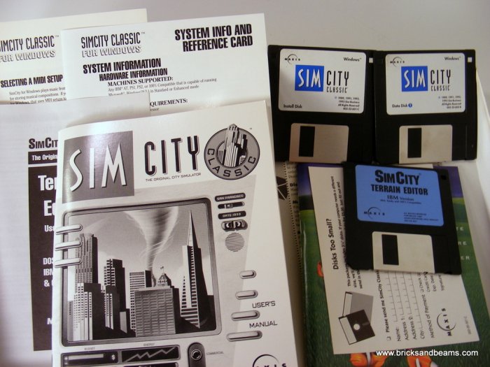 Original SimCity Classic Maxis PC Game 1993 in Box Sim City