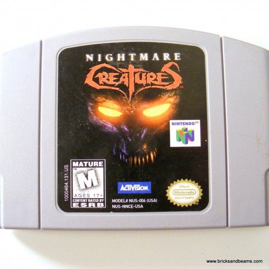 Nintendo 64 N64 Nightmare Creatures Game Cartridge